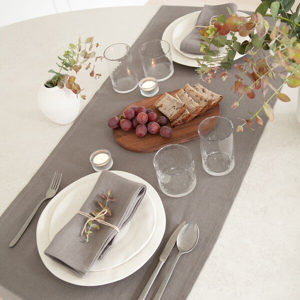 Grey Table Runner - Etsy