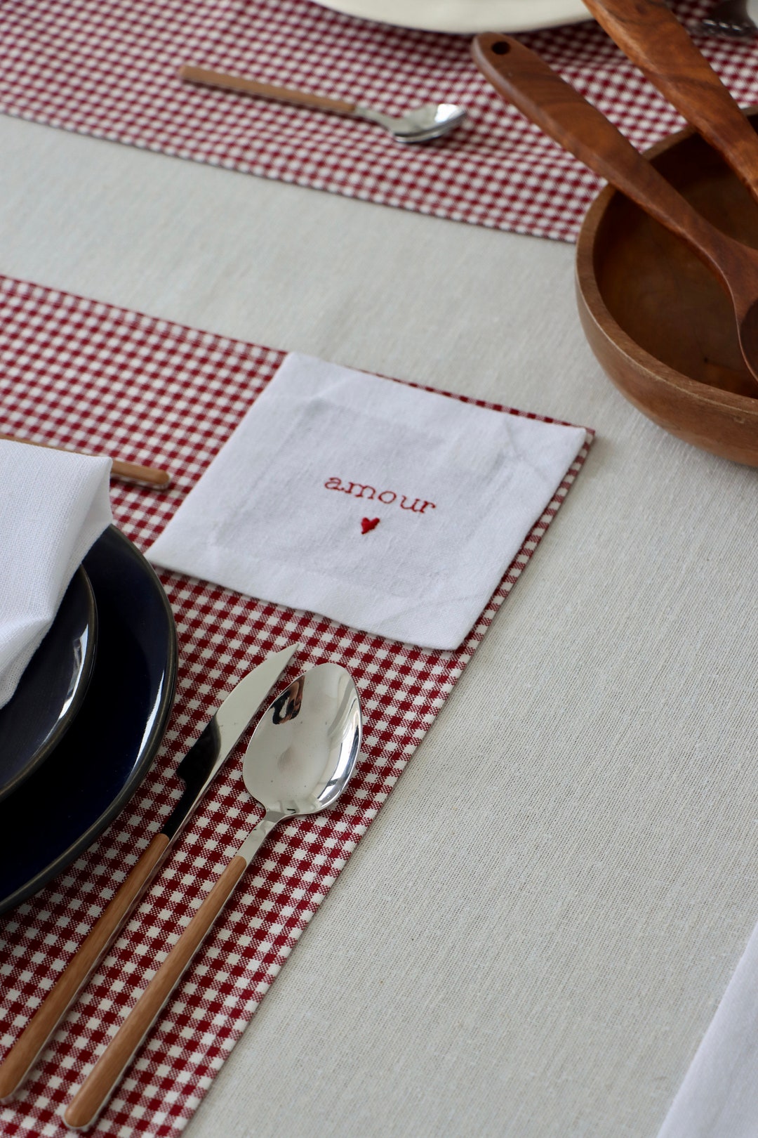 Linen Wedding Coaster, Paper Napkins With Amour, Clouth Personalized ...