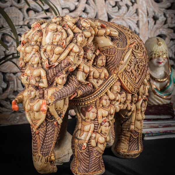 Ruby Elephant Statue - Etsy