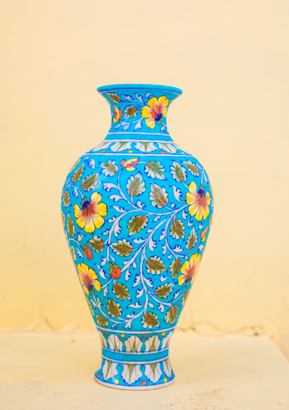 Blue Pottery Flower Vase Multi-color Ceramic Art - Etsy