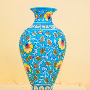 Blue Pottery Flower Vase Multi-color Ceramic Art - Etsy