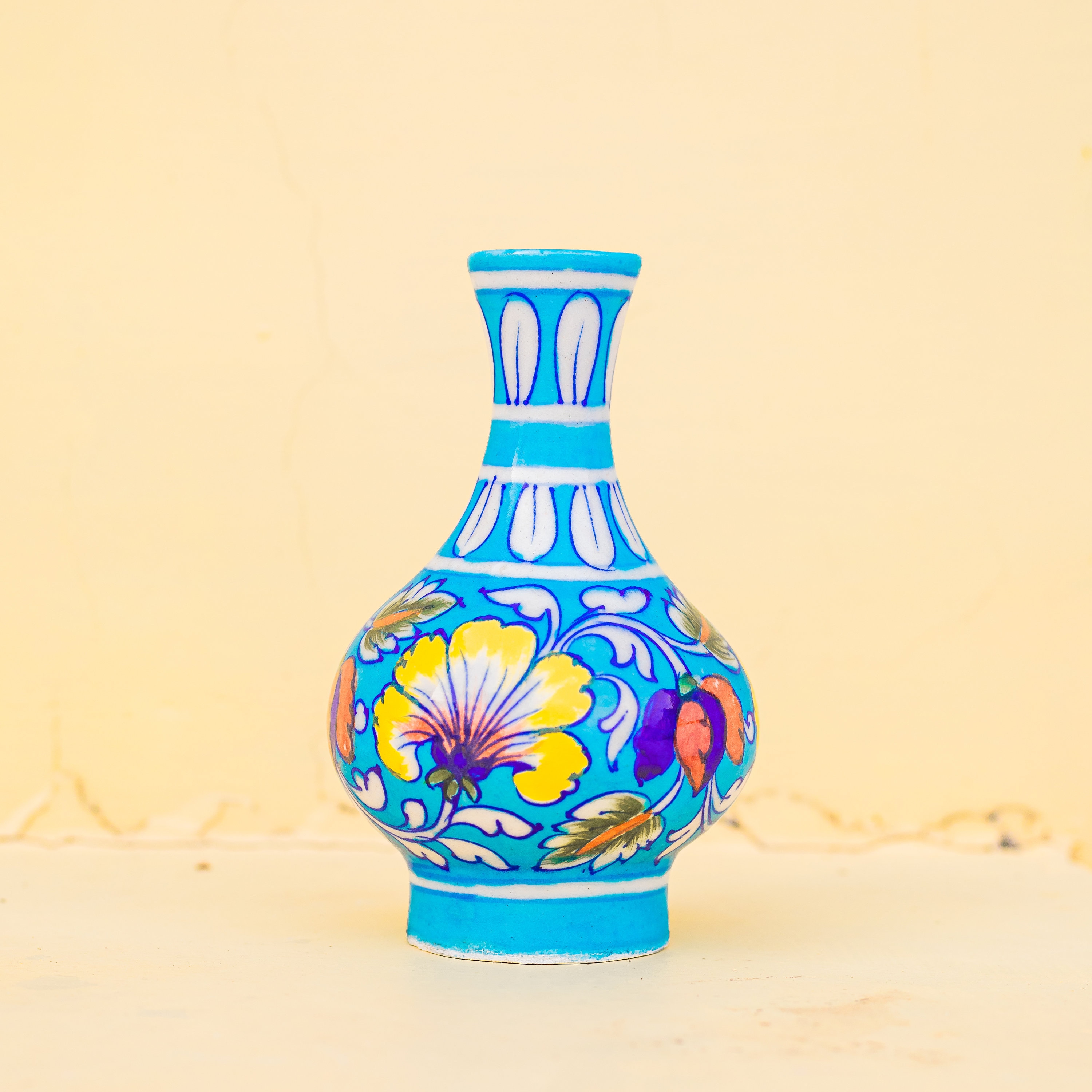 Blue Pottery Flower Vase Multi-color Ceramic Art - Etsy