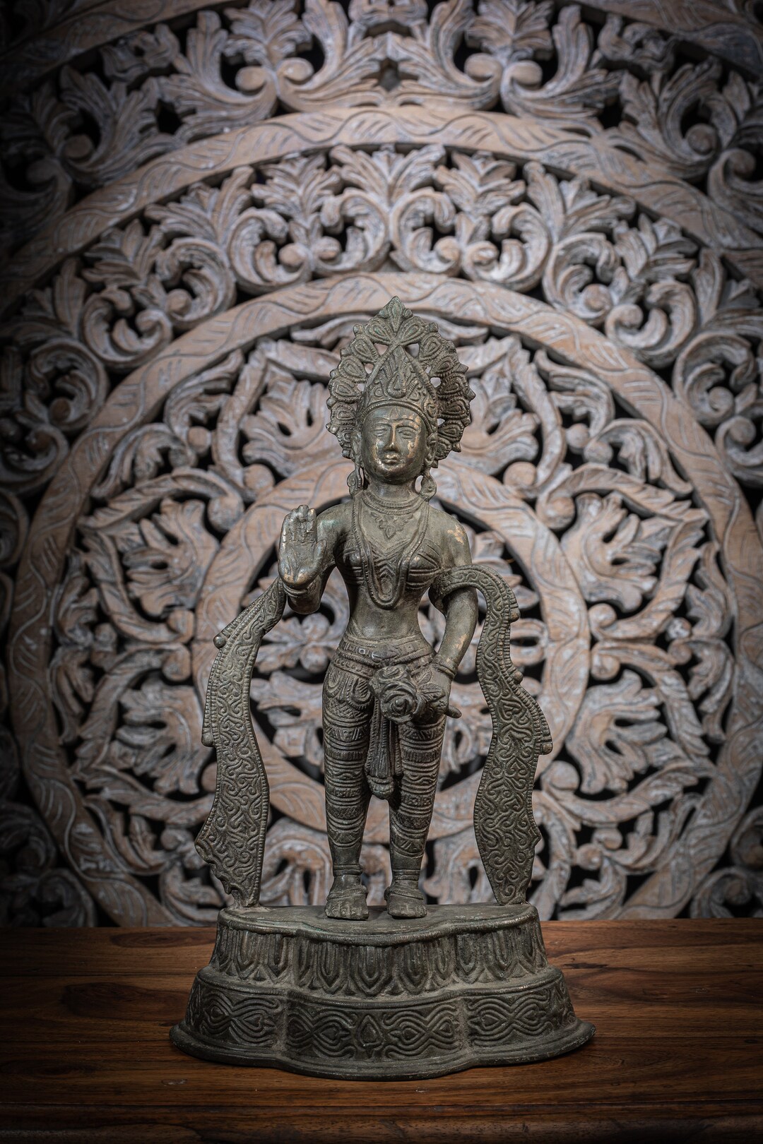 Handmade Brass Metal God Vishnu Statue A Divine Addition to Your Home ...