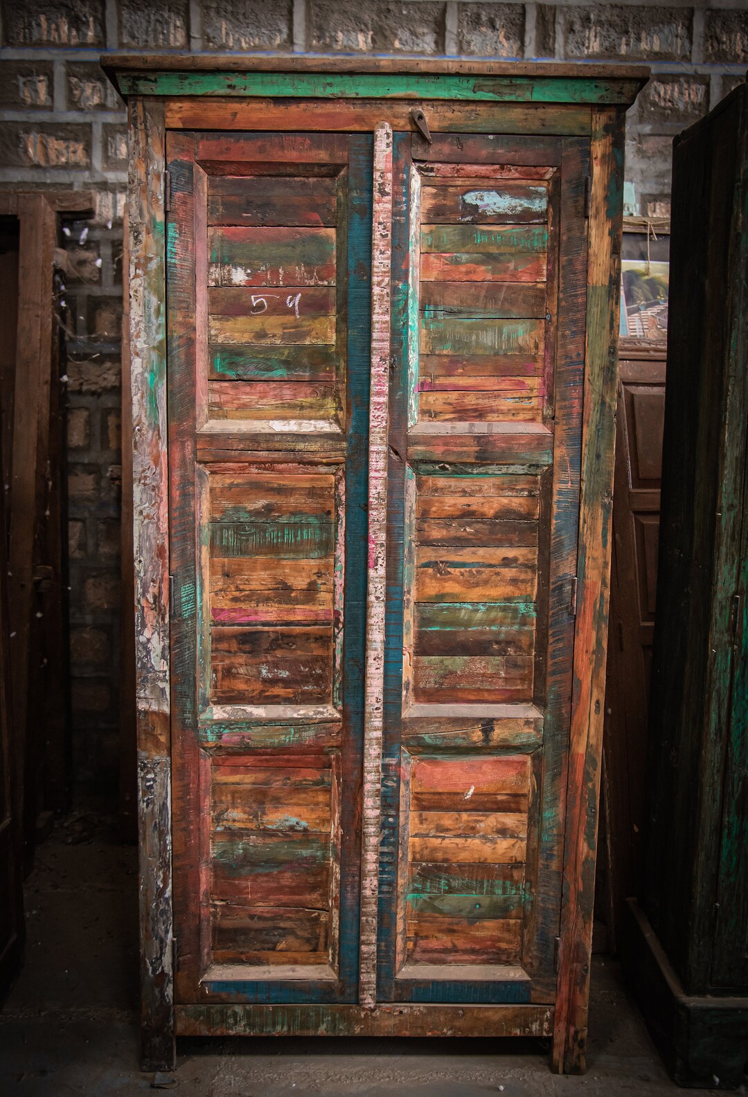 Reclaimed Wooden Almirah/wardrobe Natural Colors - Etsy