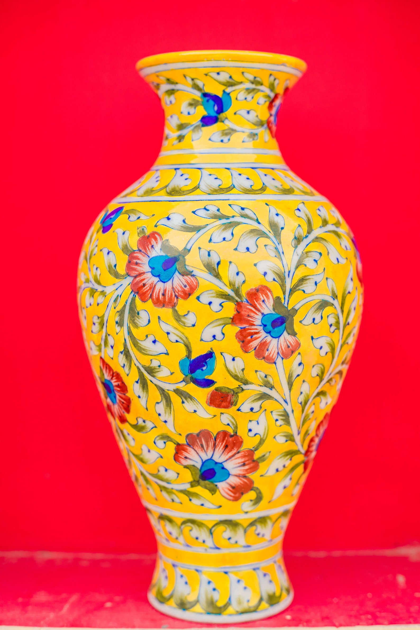 Blue Pottery Flower Vase Multi-color Ceramic Art - Etsy