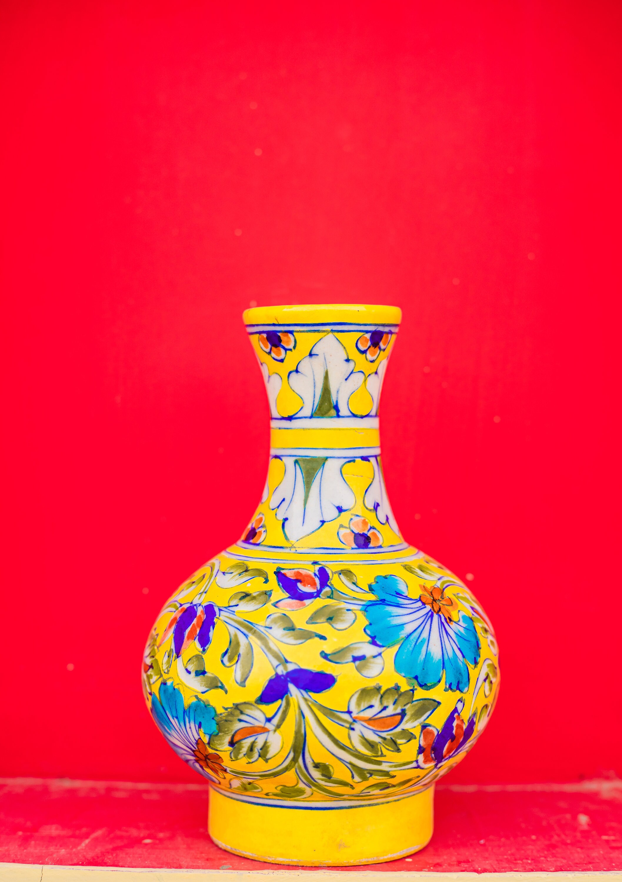 Blue Pottery Flower Vase Multi-color Ceramic Art - Etsy