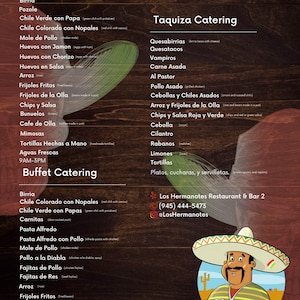 Mexican Restaurant Menu V2 Template (english With Spanish Translations ...