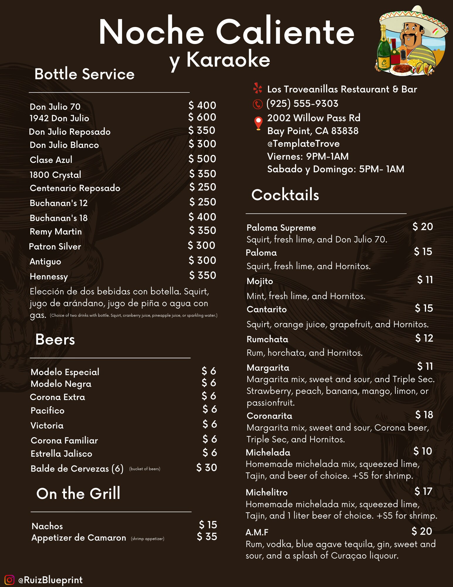 Mexican Restaurant Menu Template (english With Spanish Translations ...
