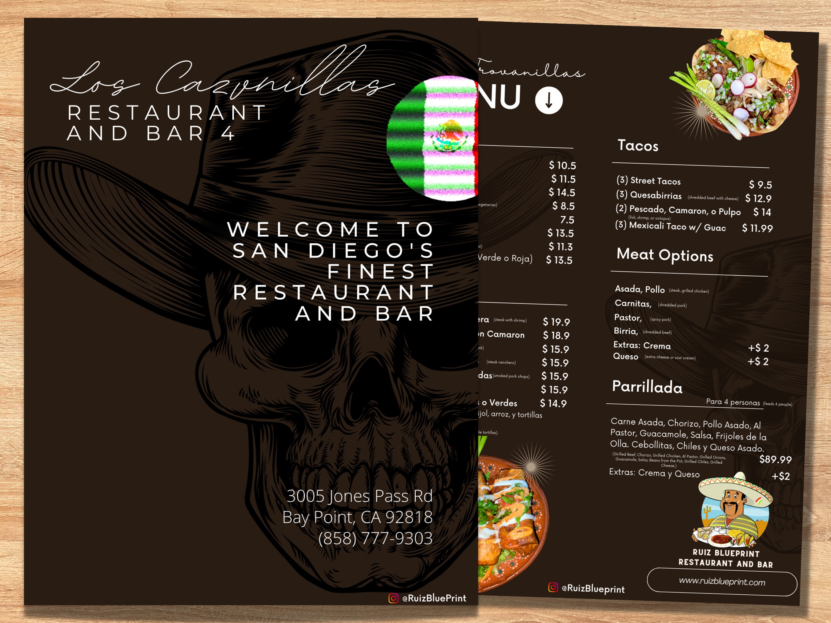 Mexican Restaurant Menu Template (english With Spanish Translations ...