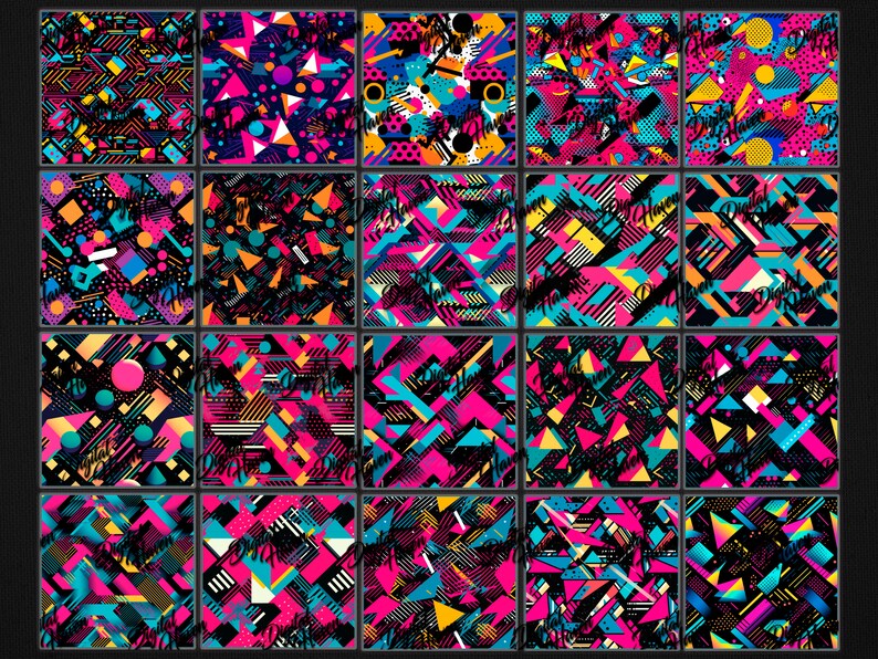 40 80's Retro Patterns Seamless Patterns Tiling Digital Paper ...