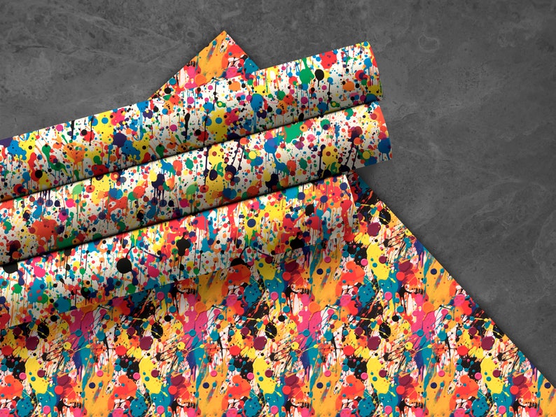 40 Colorful Paint Splatters Seamless Patterns Tiling Digital Paper ...