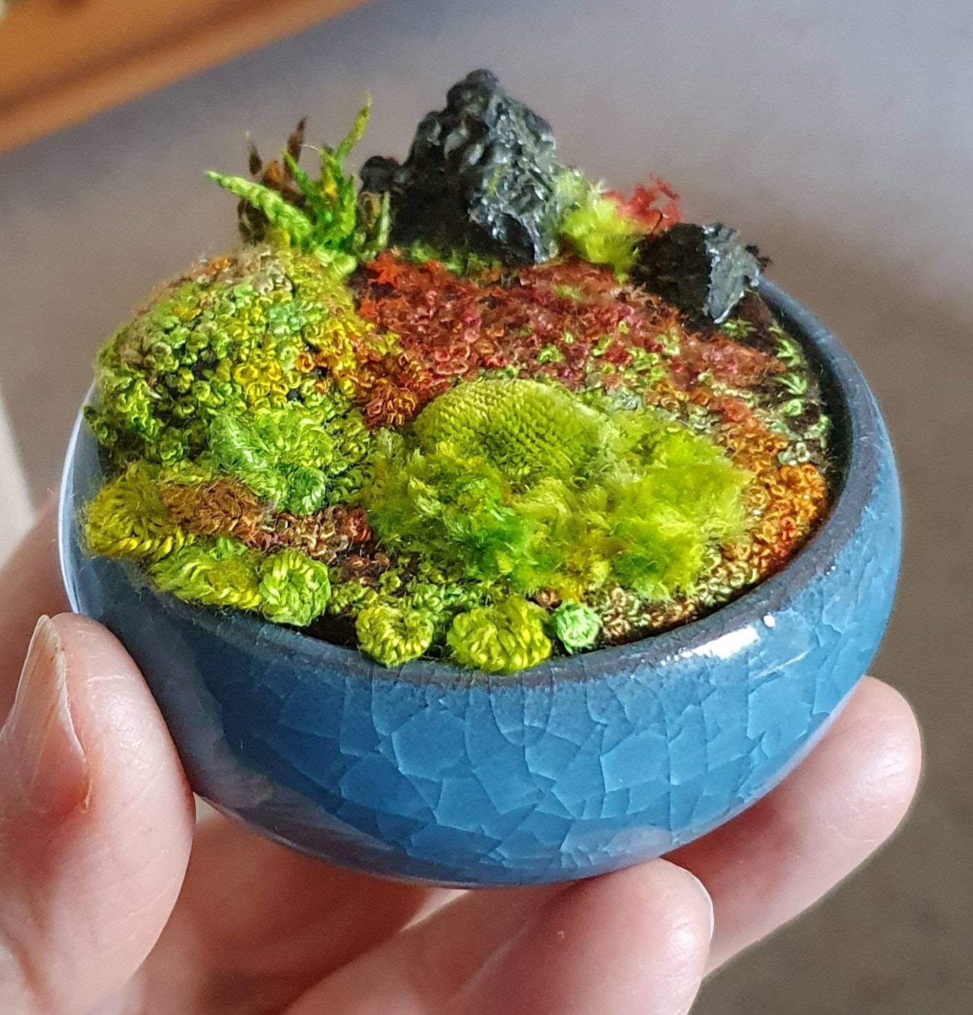 Tiny Moss & Lichen 3d Mixed Media Embroidery Art - Etsy