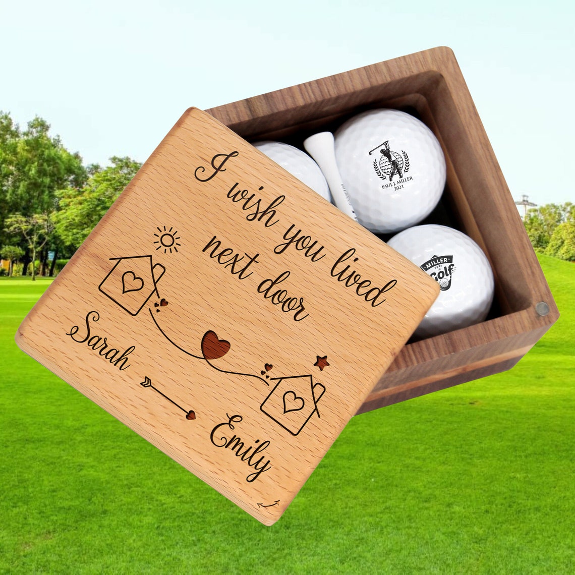 Custom Golf Gift Set on Valentine's Day Gift Personalized Golf Balls ...