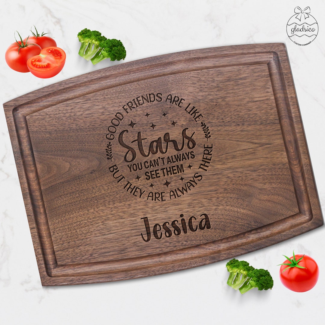 Wooden Charcuterie Board for Best Friends. Engraved Serving Tray With ...