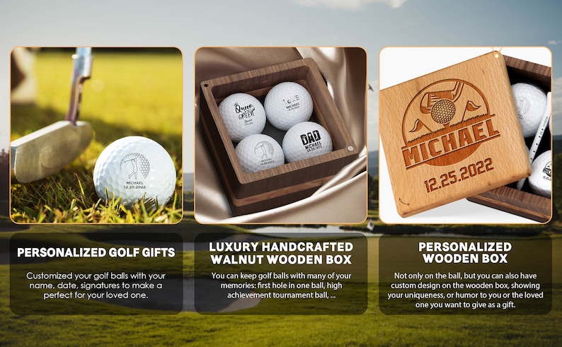 Custom Golf Gift Set on Valentine's Day Gift Personalized Golf Balls ...