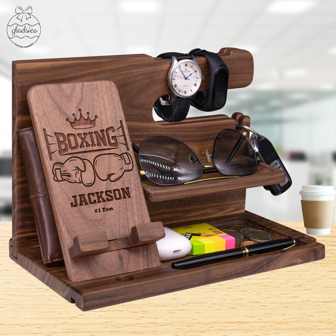 Custom Boxing Gift With Gloves Crown Silhouette. Personalized Docking ...