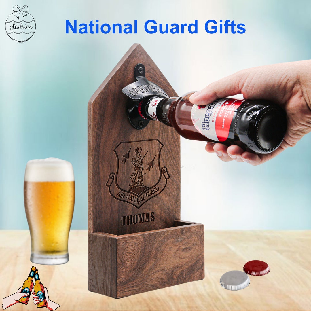 Fathers Day Gift for National Guard Him Husband Grandpa Brother. Opener ...