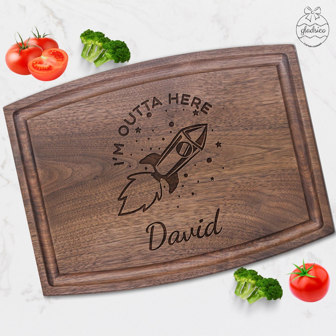 Wooden Charcuterie Board for Aerospace. Engraved Serving Tray With ...