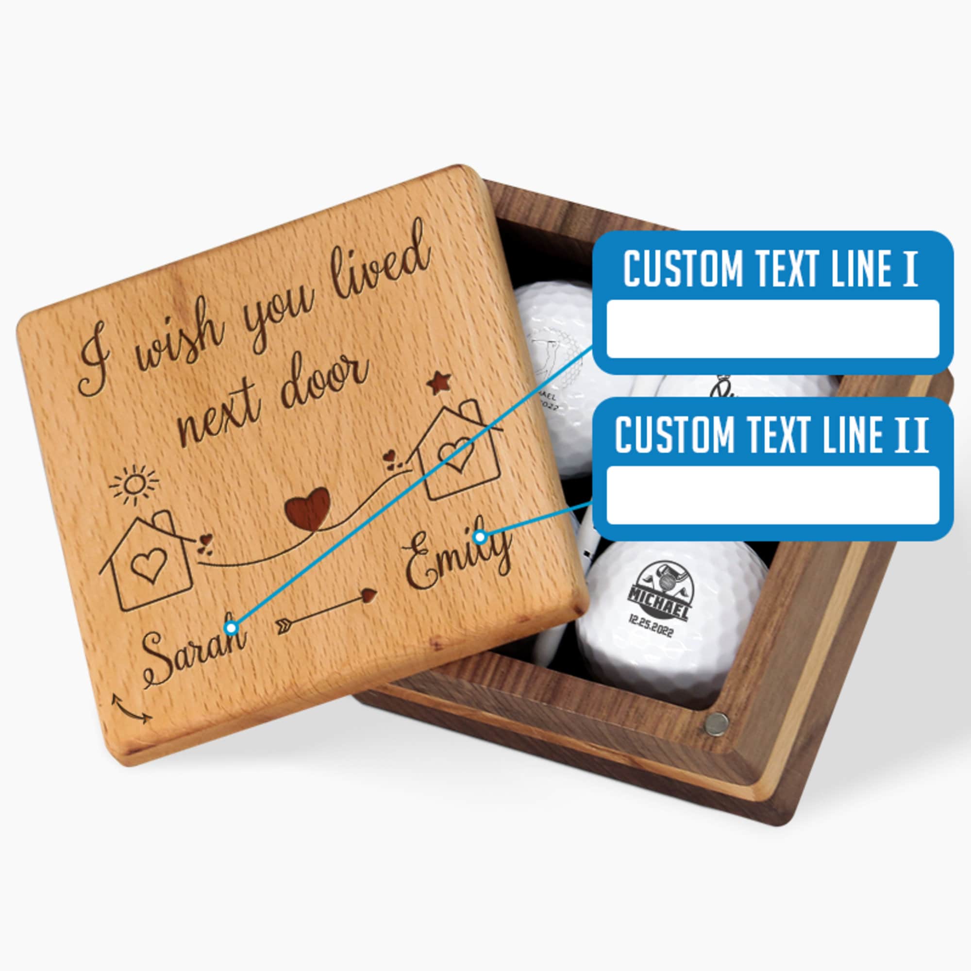 Custom Golf Gift Set on Valentine's Day Gift Personalized Golf Balls ...