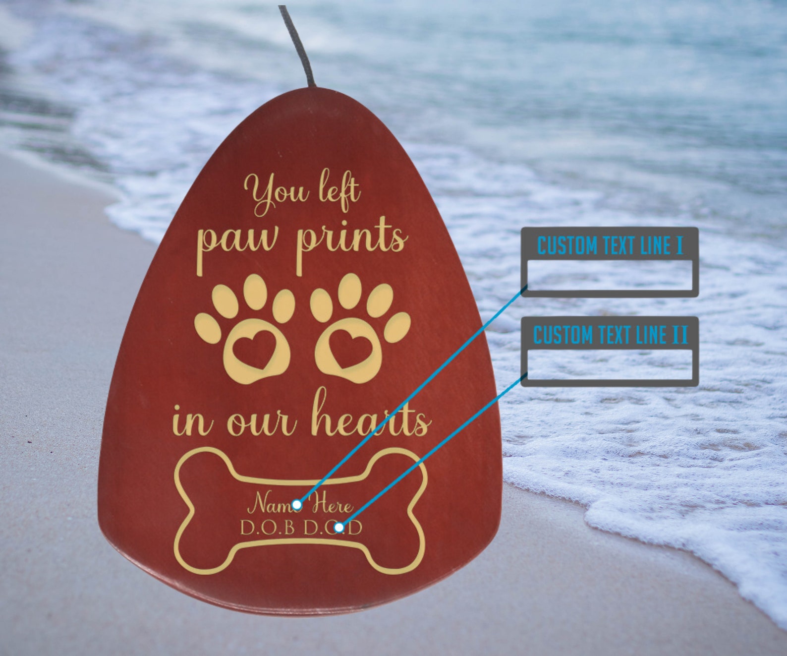 Personalized Loss of Dog Cat Gift, You Left Paw Prints in Our Hearts ...