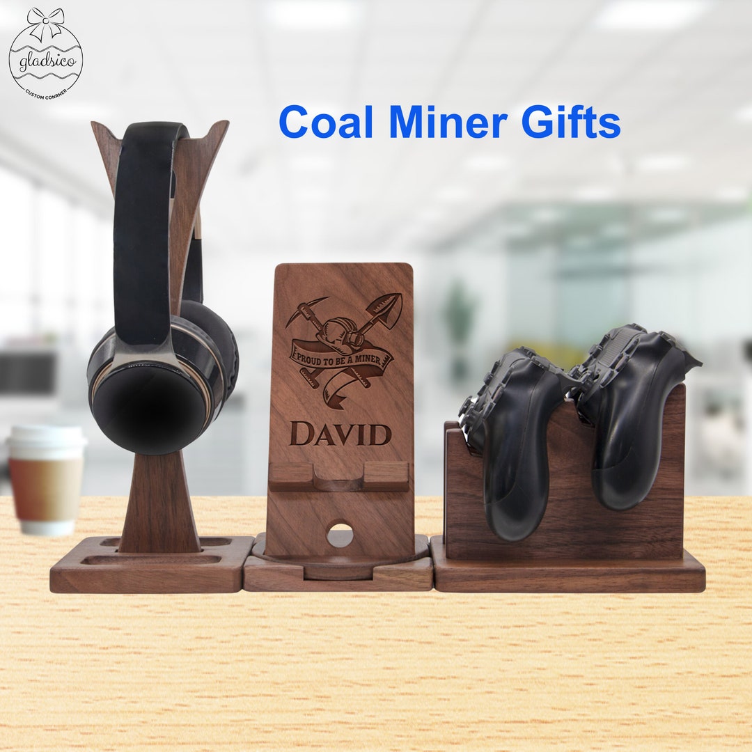 Coal Miner Gifts for Gamer. Personalized Gaming Headset Controller ...