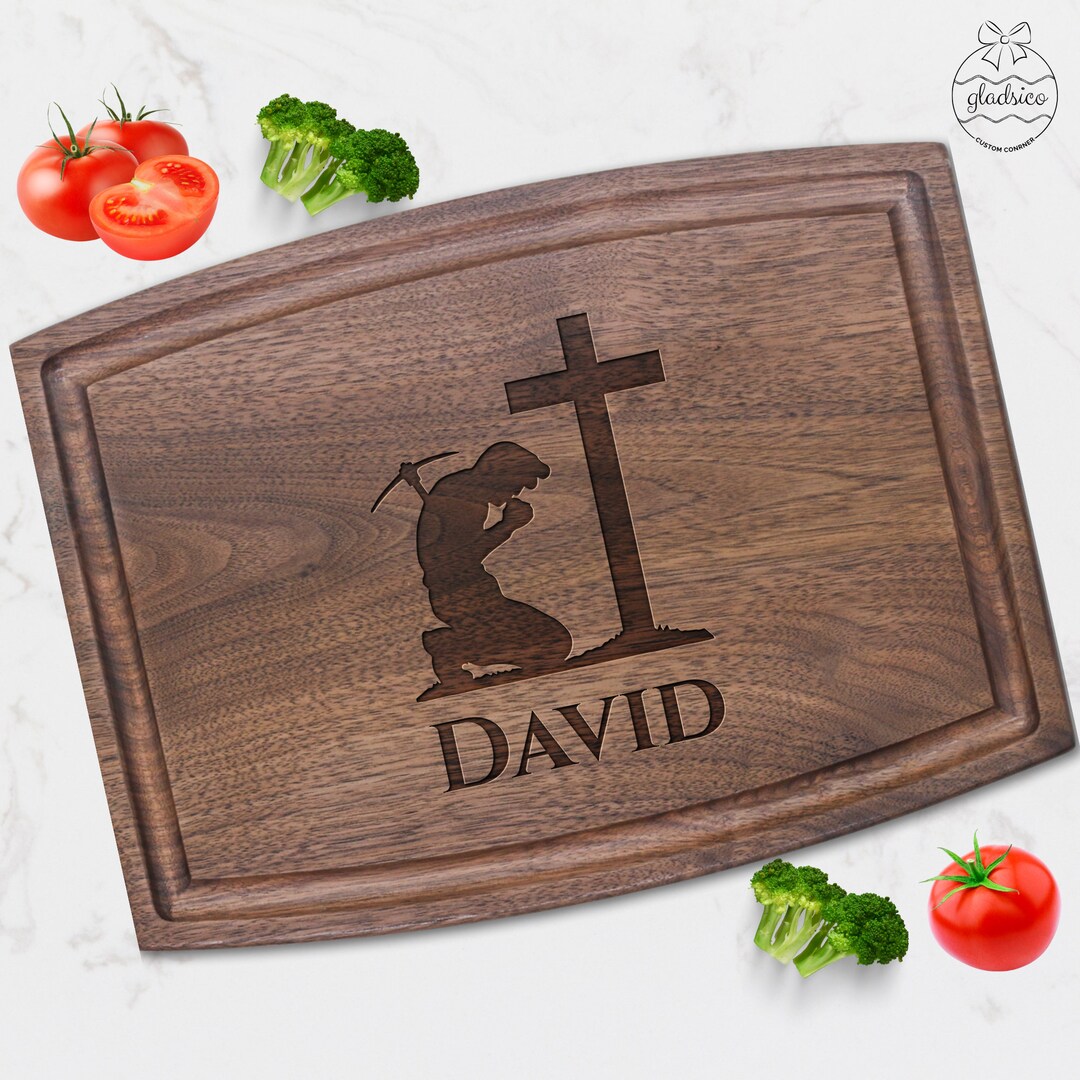 Personalized Coal Miner Kitchen Wood Chopping Board on Birthday Xmas ...