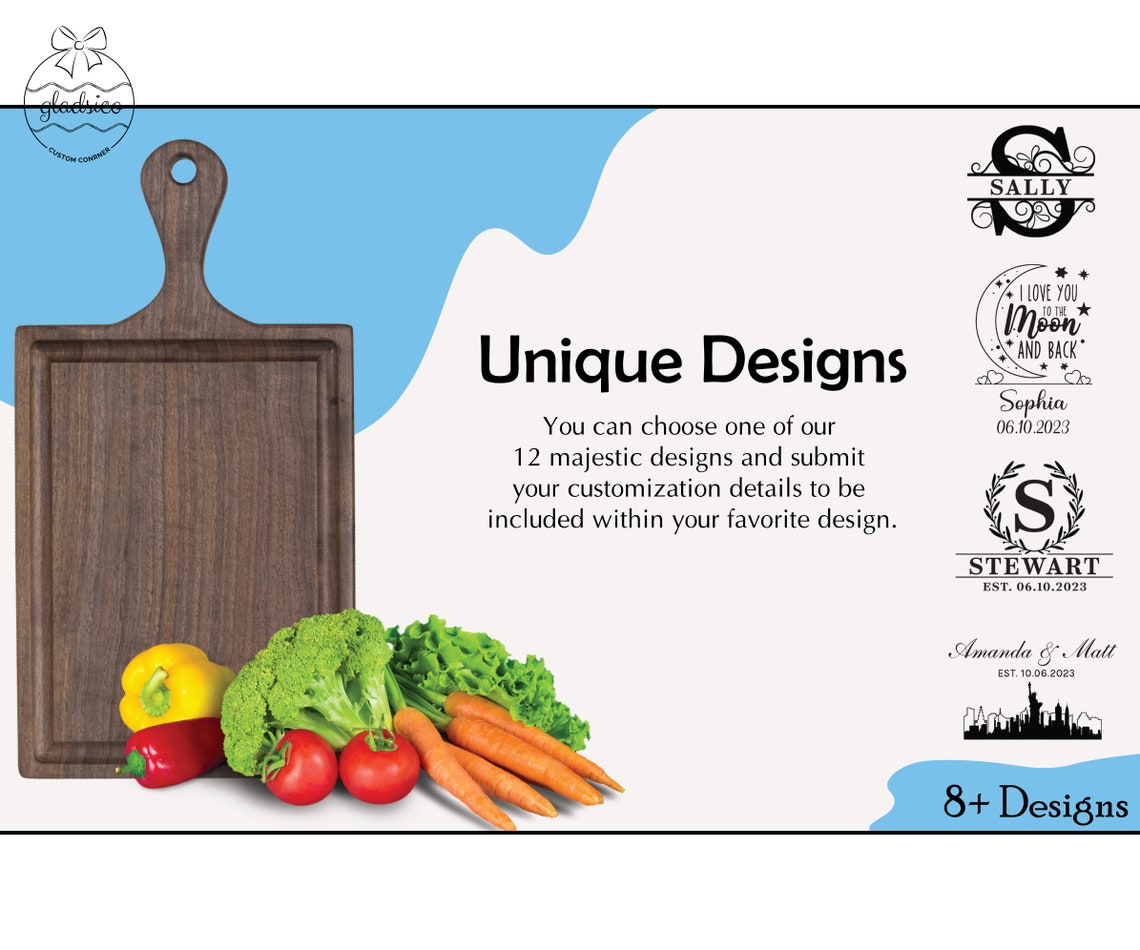 Wooden Charcuterie Board With Juice Groove. Engraved Serving Tray for ...