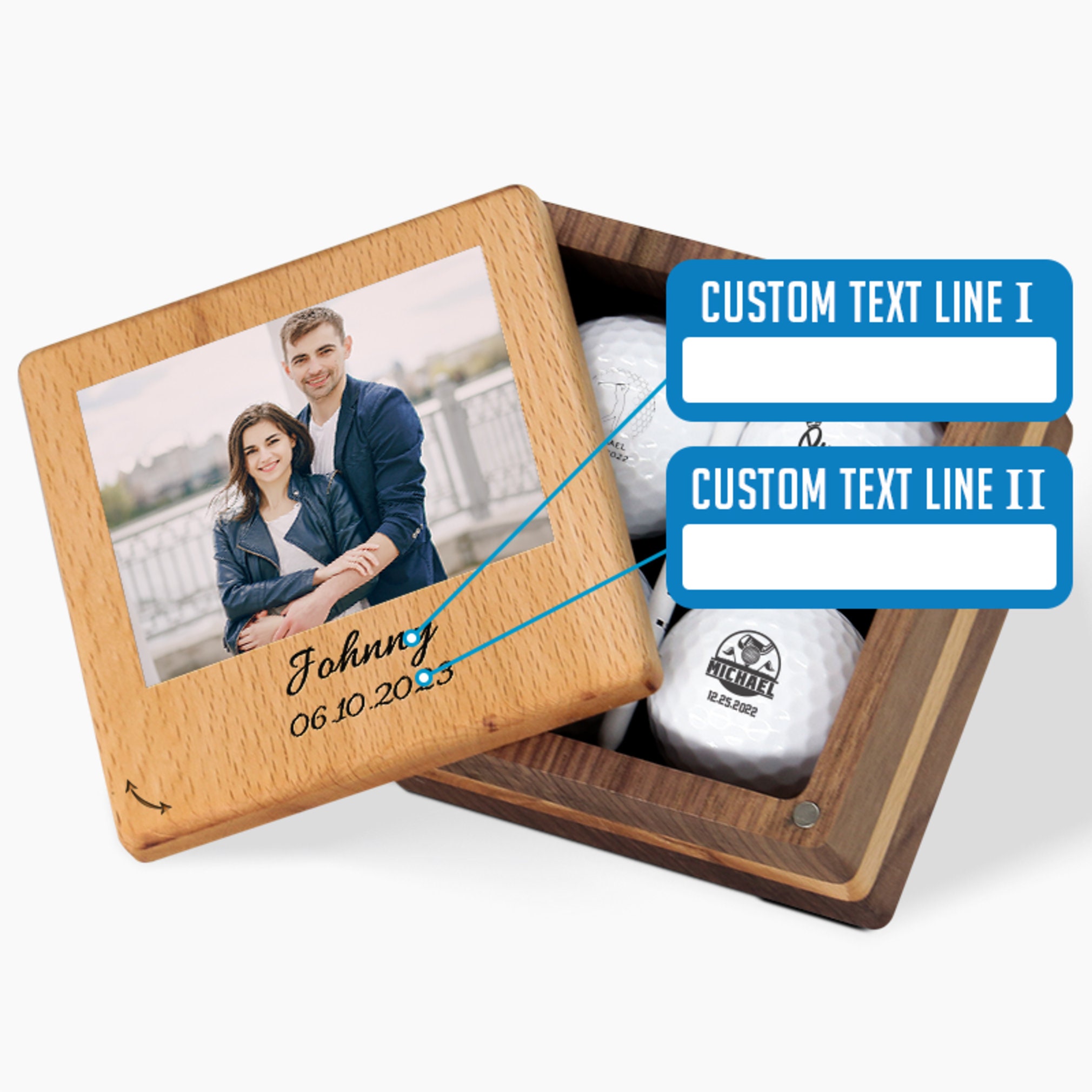 Custom Golf Gift Set on Valentine's Day Gift Personalized Golf Balls ...