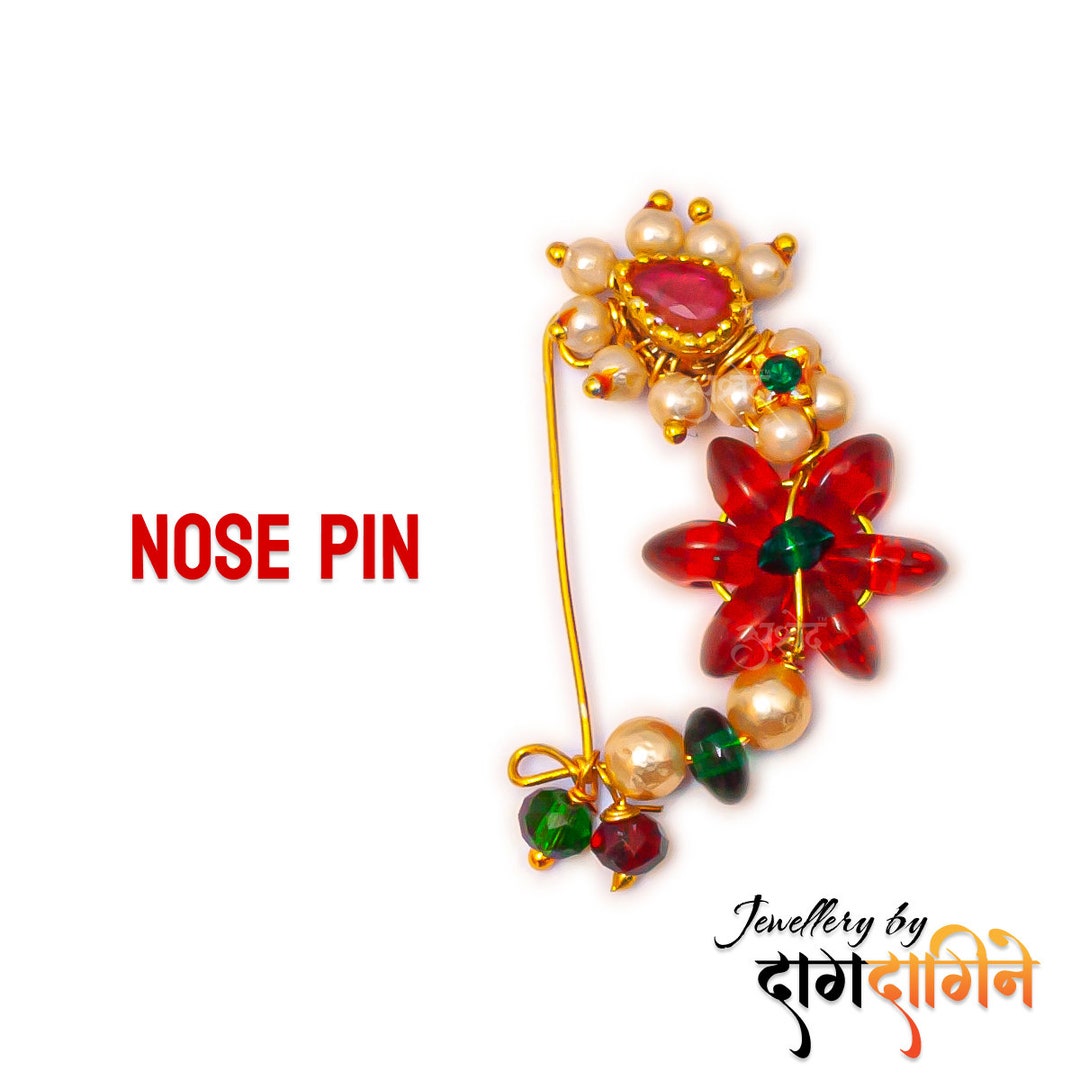 Nathini, Clip On, Nose Pin, Ring, Maharashtrian Nath, No Piercing ...