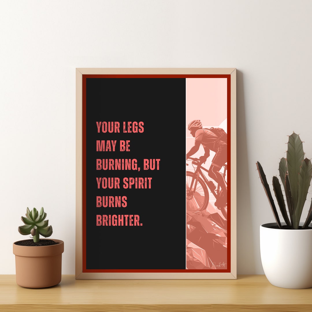 Ride Beyond Limits Digital Motivational Poster for Cycling Enthusiasts ...