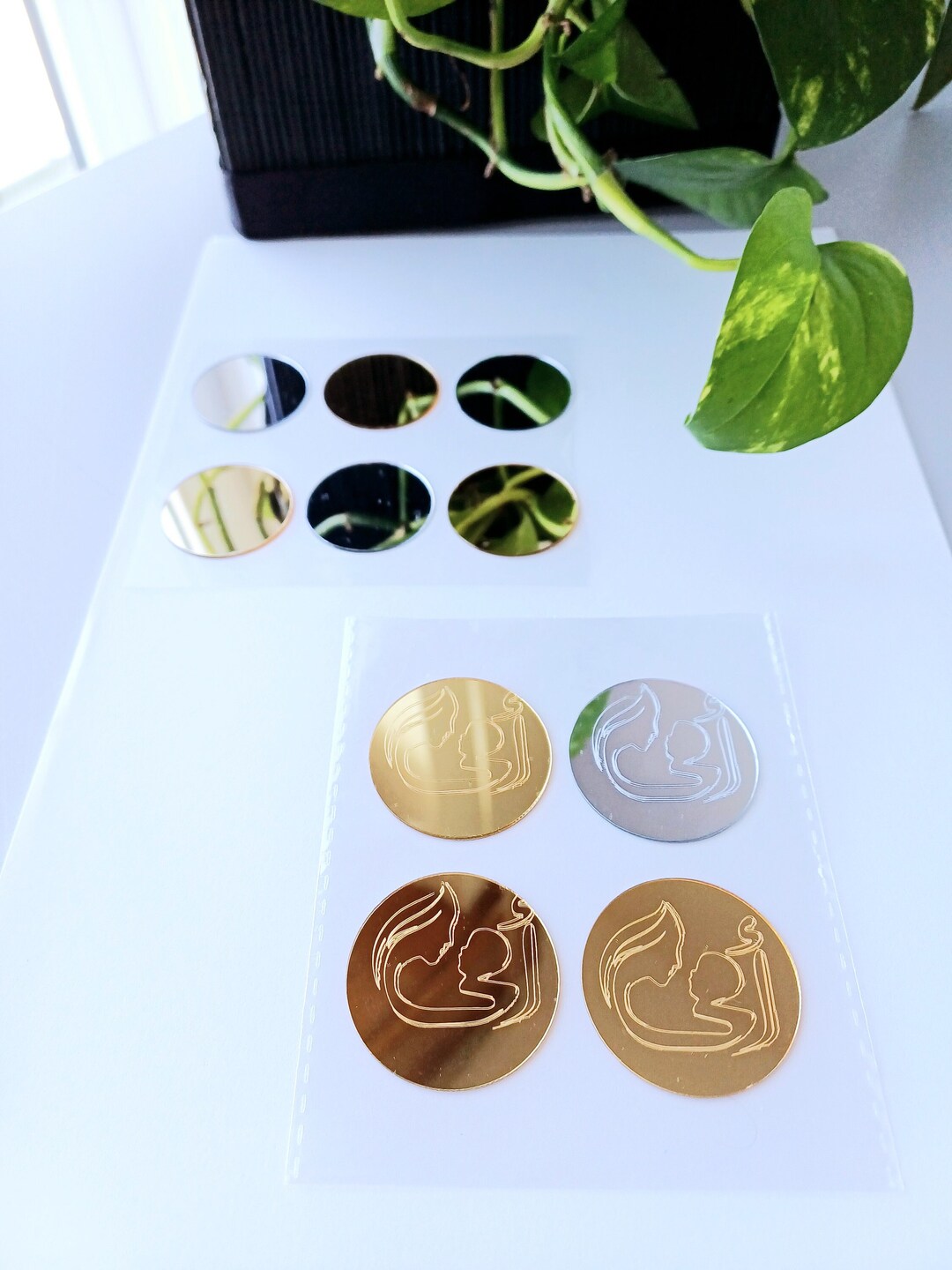 20 Self Adhesive Acrylic Mirror Tags / Mother's Day Acrylic Tag / Baby ...