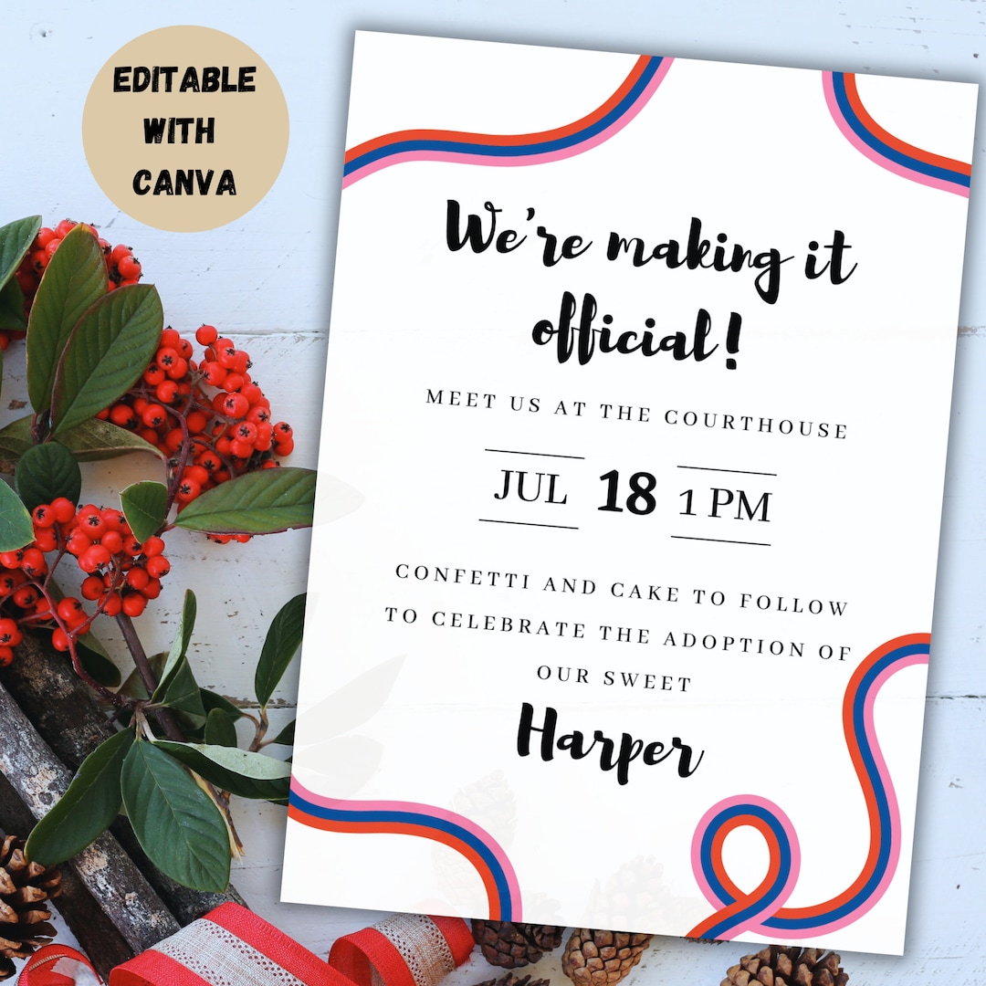 Adoption Announcement, Adoption Invitation, Adoption Party Invite ...