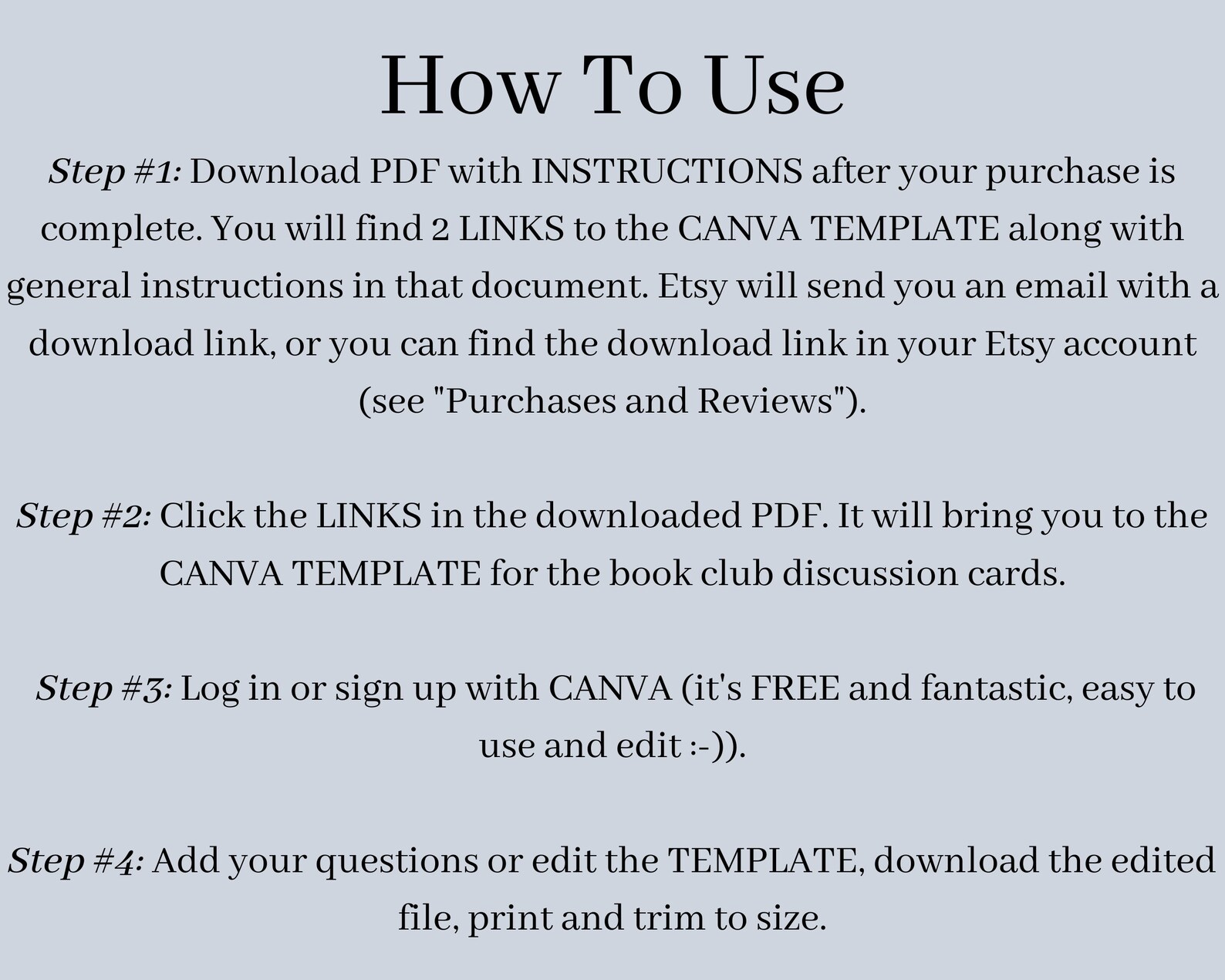 Book Club Discussion Questions Printable, Bookclub Cards, Discussion ...