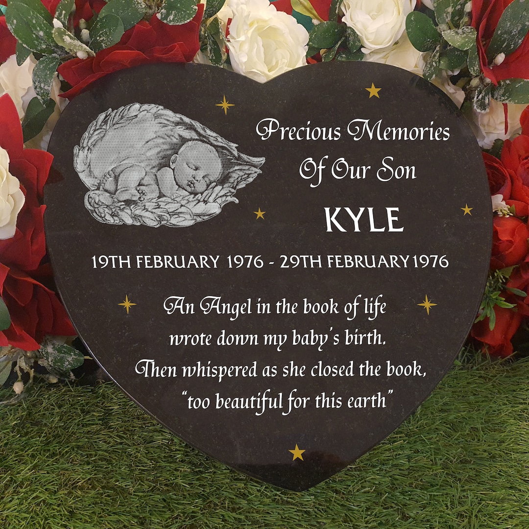 Personalised Granite Memorial Heart Stillborn Infant Baby Loss Baby ...