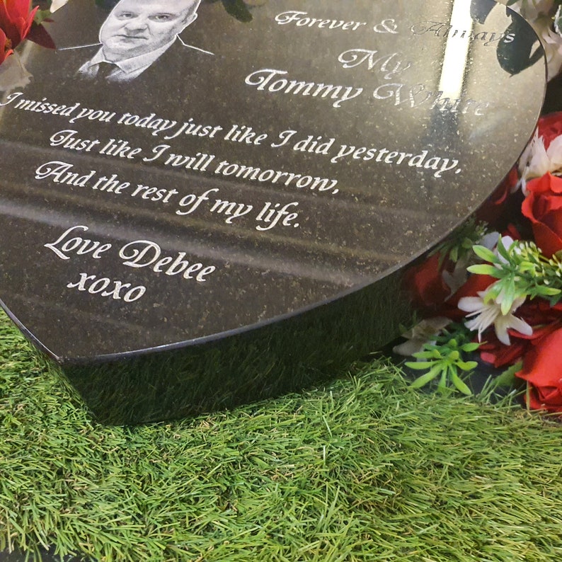 Personalised Granite Memorial Heart 12x12 Inches With - Etsy