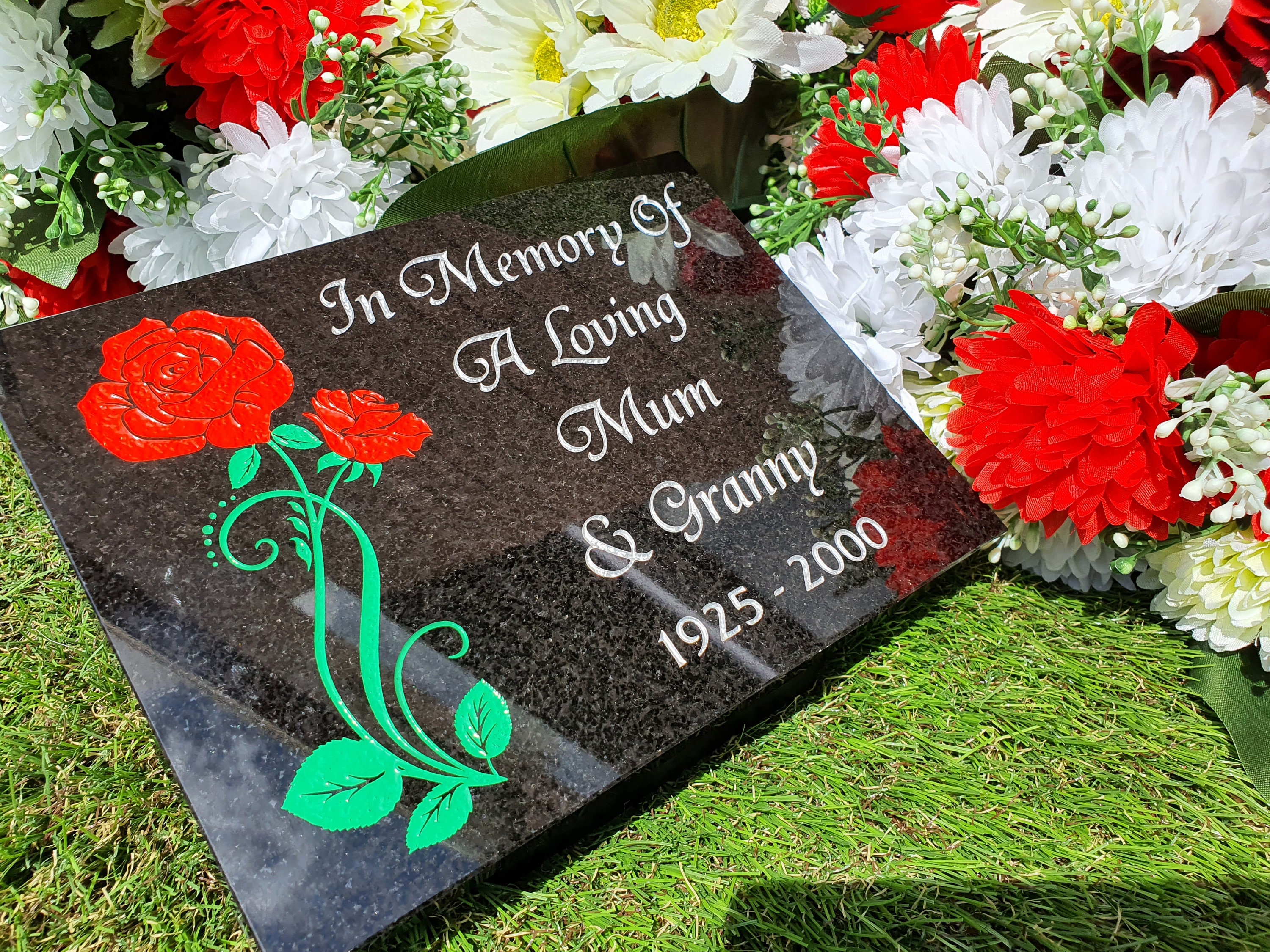 Personalised Granite Memorial Grave Marker Plaque Sandblasted 8x6 ...
