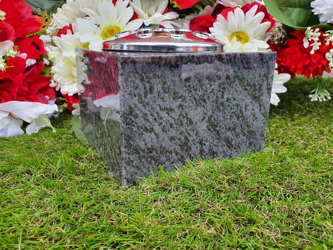 Personalized Granite Memorial Vase, Sandblasted Headstone, Flower Pot ...