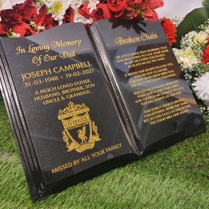 Personalised Granite Memorial Plaque Bible Open Book Grave Marker ...