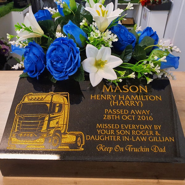 Granite Grave Vase - Etsy UK