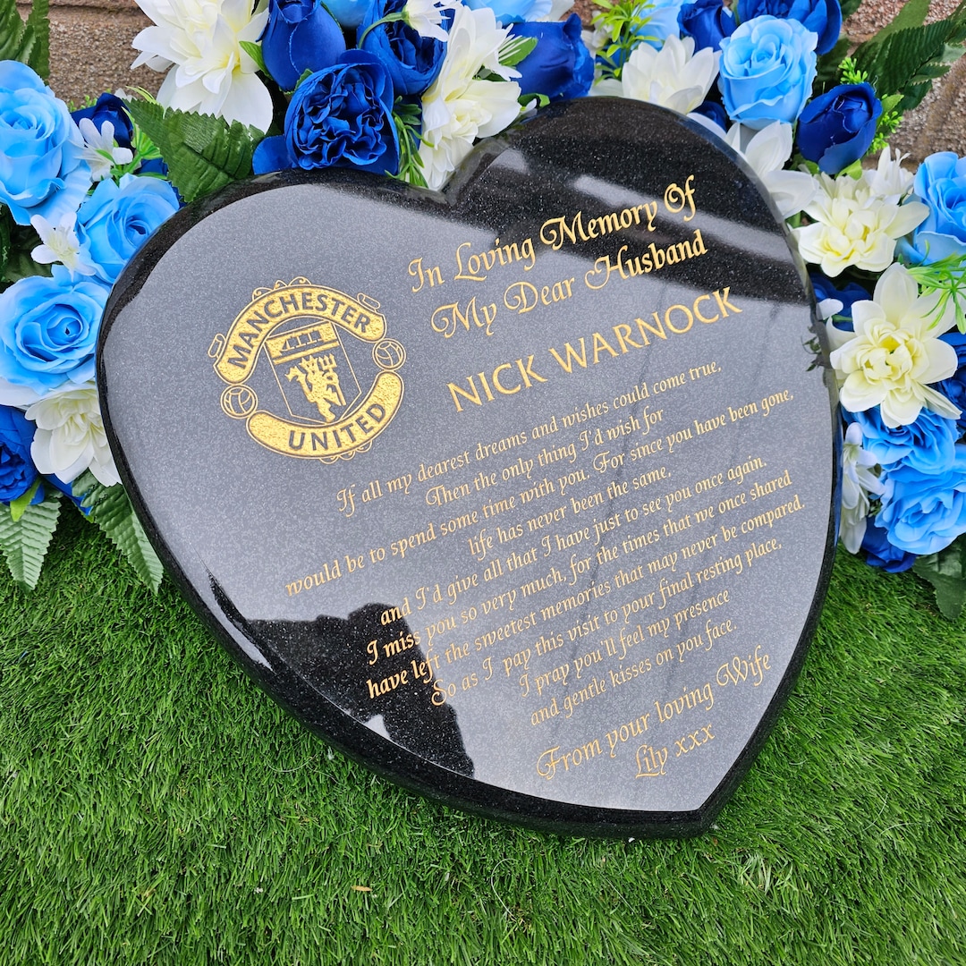 Personalised Granite Memorial Heart 15x15 Inches Grave Marker Headstone ...