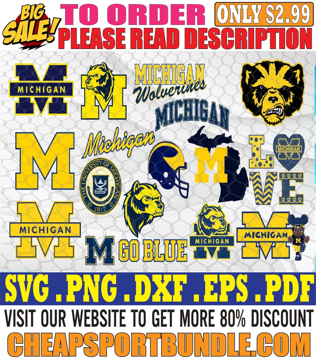 Michigan Wolverines Svg Michigan Wolverines Football Team - Etsy