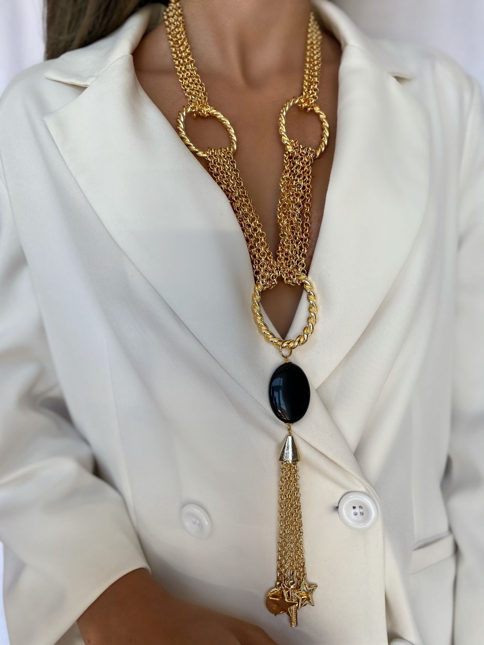 Unique Gold Plated Long Statement Necklace - Etsy