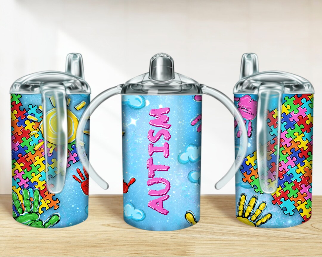 Autism 12 Oz Sippy Cup Png Sublimation Design Download, Sippy Cup ...