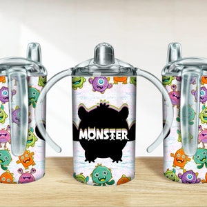 Monster Sippy Cup and Tumbler PNG, 20oz Skinny Tumbler and 12oz Sippy ...