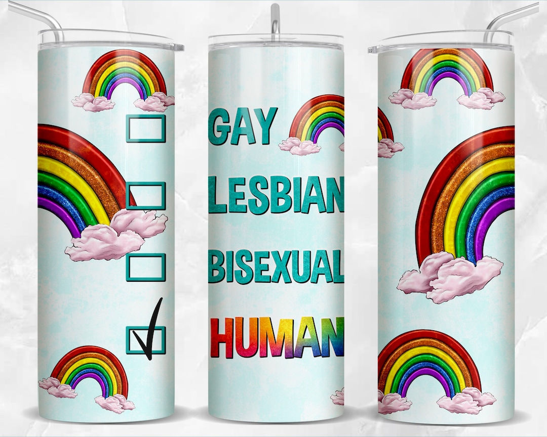 Gay Lesbian Bisexual Human 20oz Skinny Tumbler Png Sublimation Design