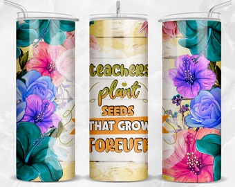 Teacher Appreciation 20 Oz Skinny Tumbler Png, Teacher's Day Tumbler ...