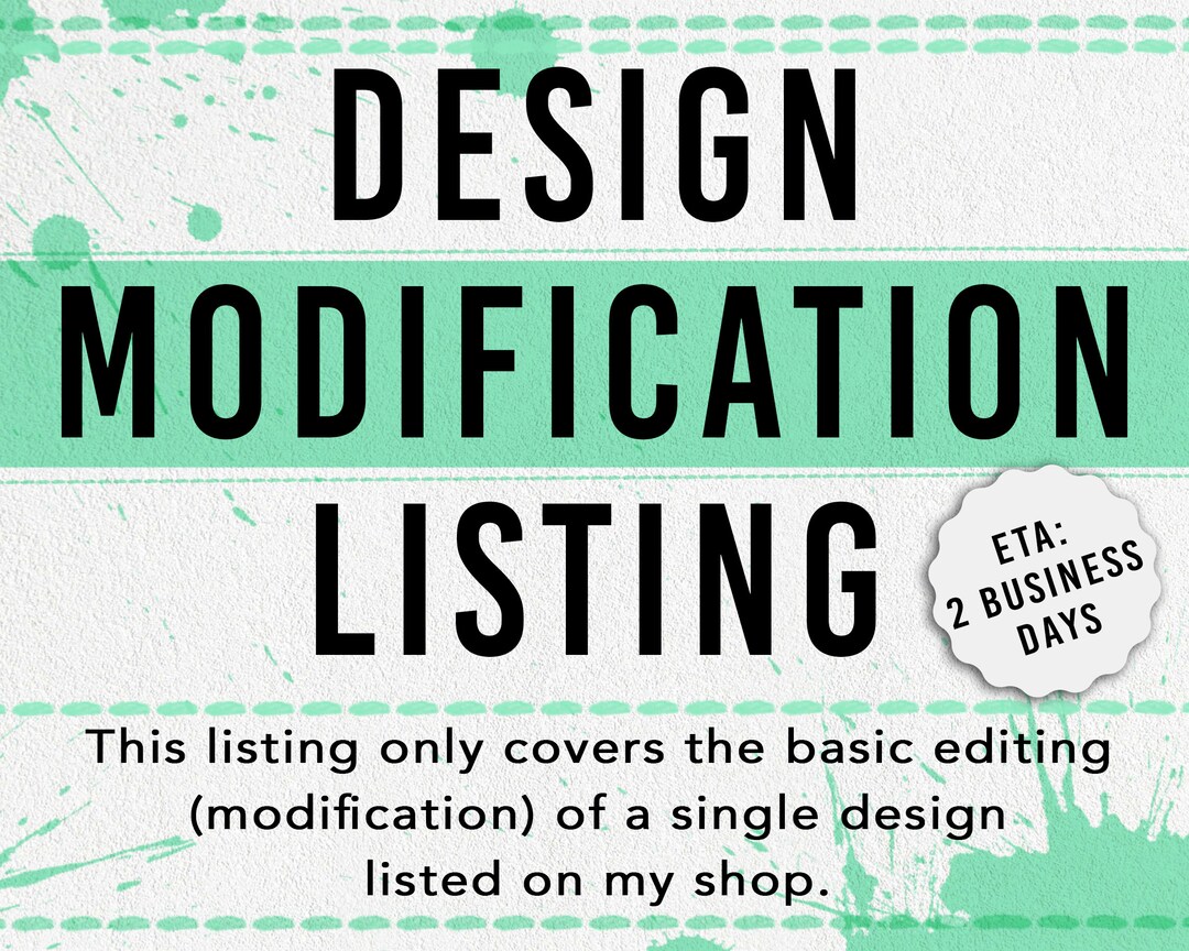 Design Modification (editing) Listing - Etsy