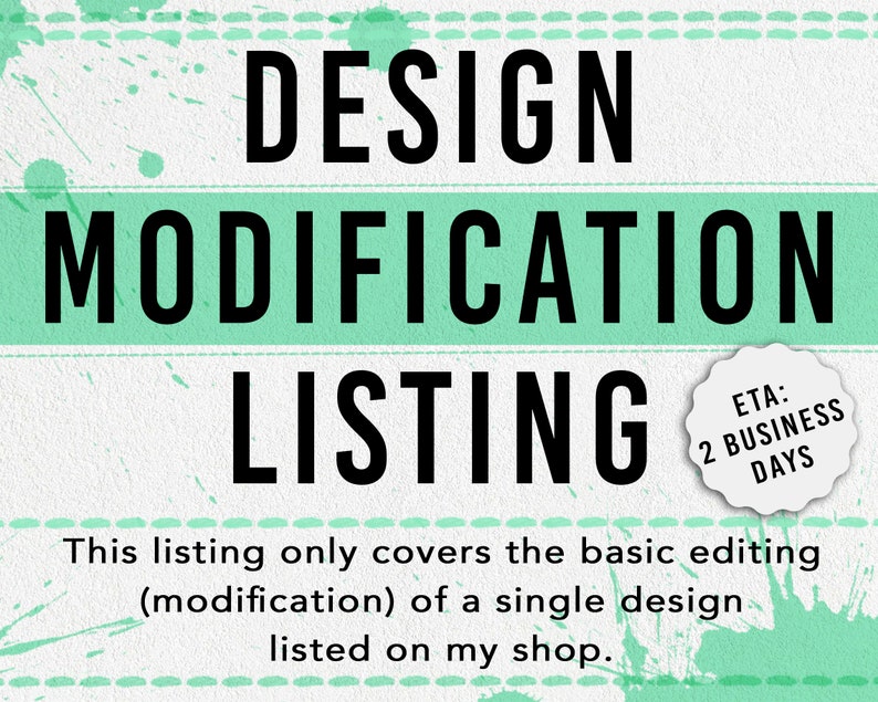 Design Modification editing Listing - Etsy