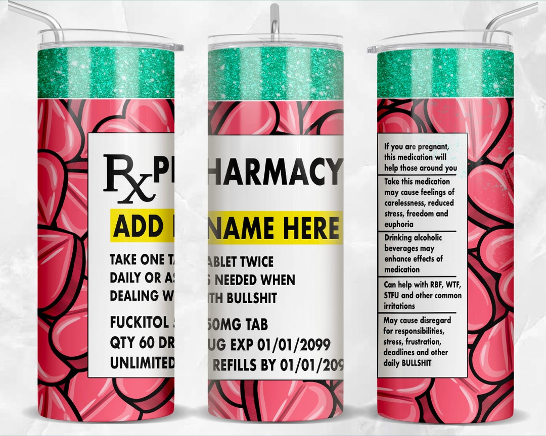 Personalized Fukitol Pill Bottle 20oz Skinny Tumbler Png, Custom Name ...