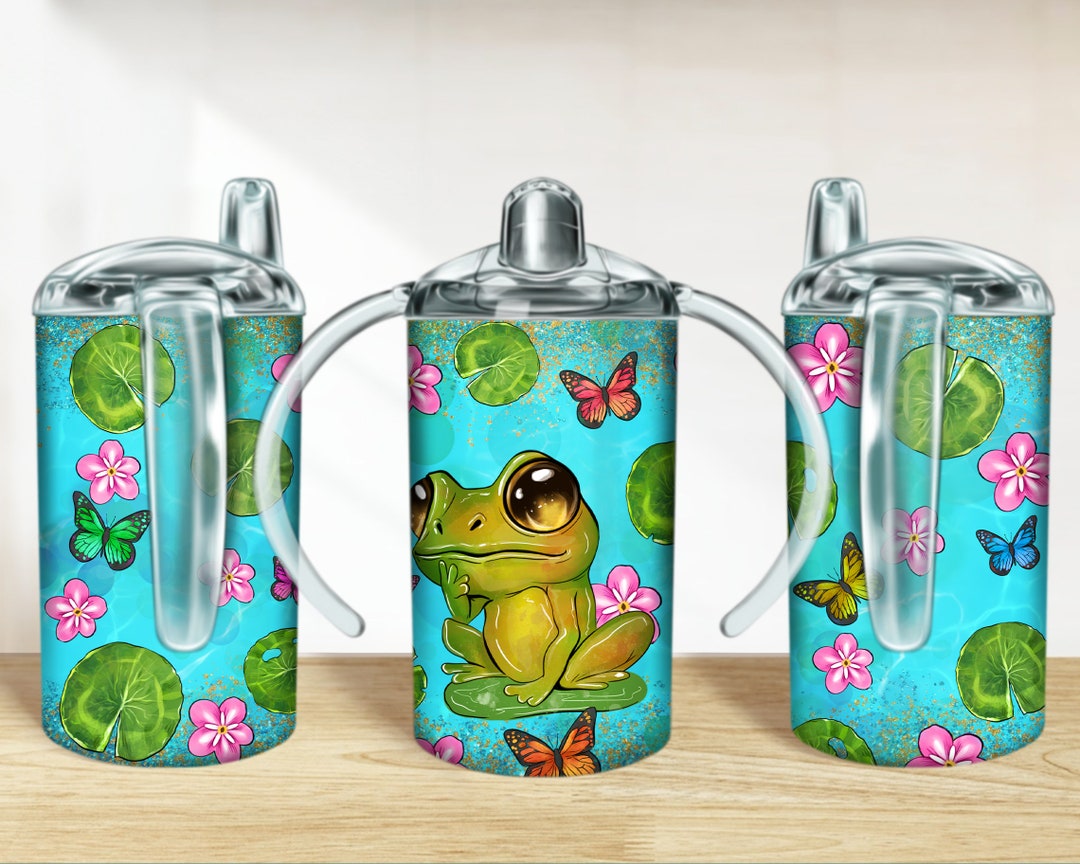 Cute Frog Lotus 12 Oz Sippy Cup Png, Sippy Cup Designs, Sippy Cup Wrap ...